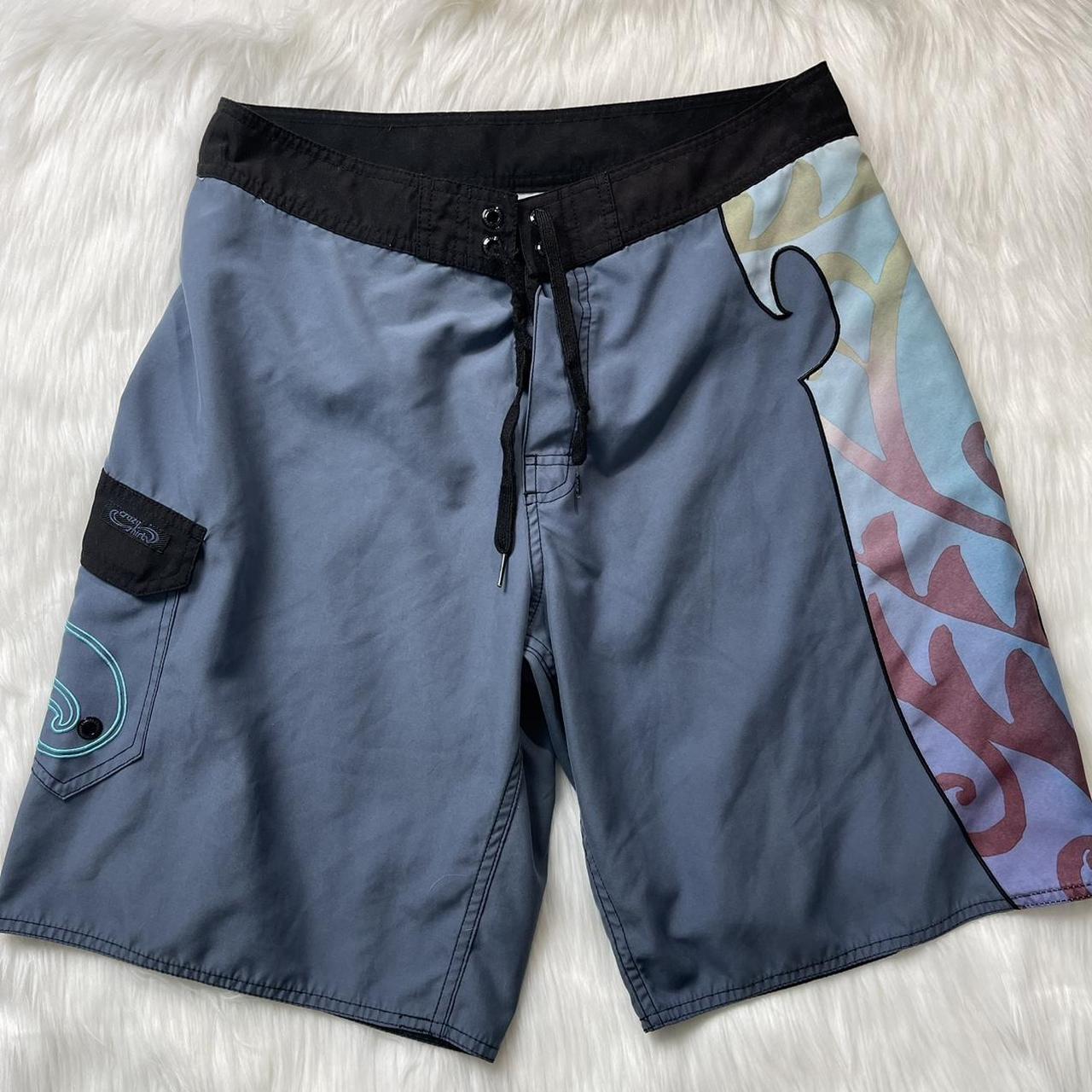 Crazy Shirt swim shorts. Surf / board trunks. Grey... - Depop