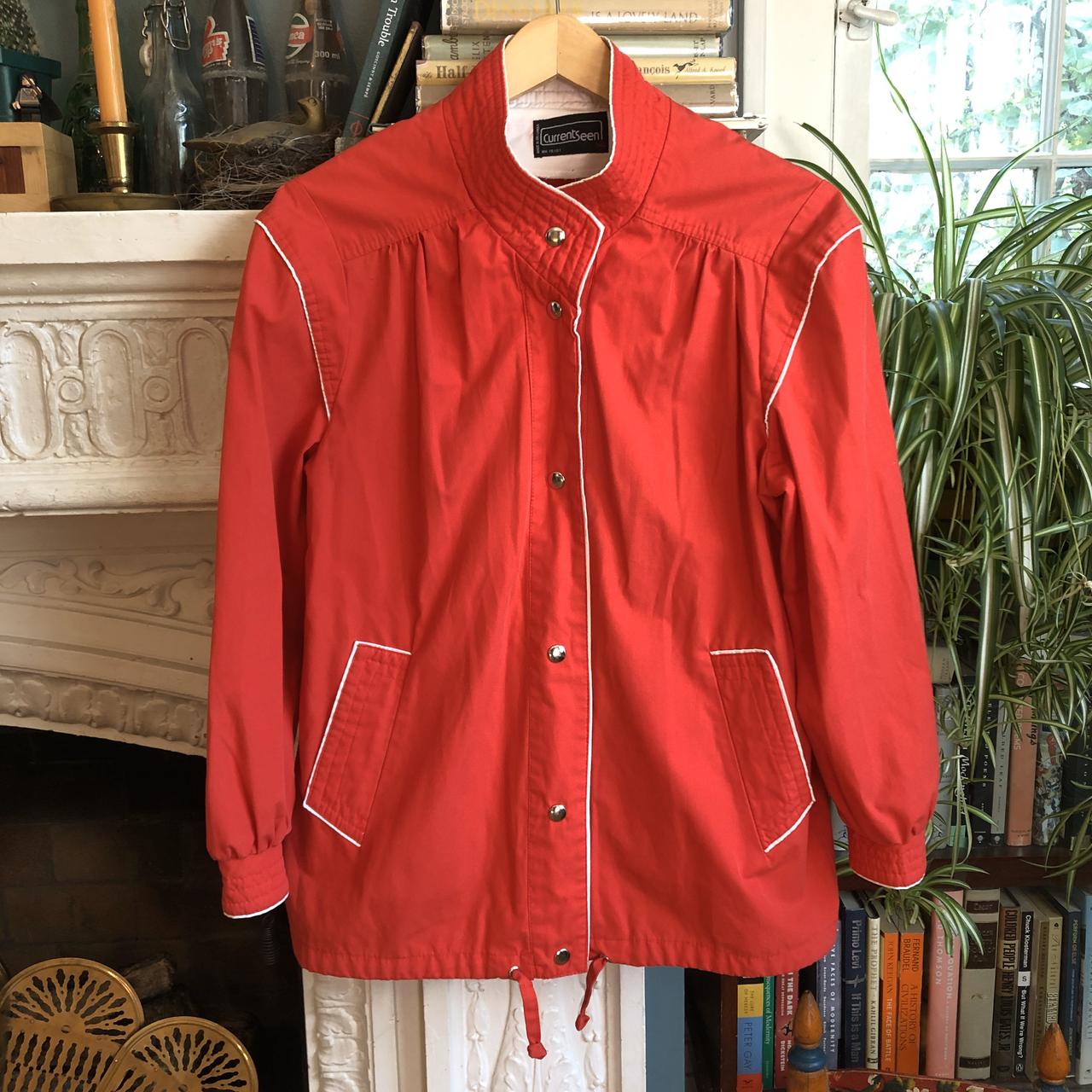 Adorable bright red lightweight coat jacket. Vintage... - Depop