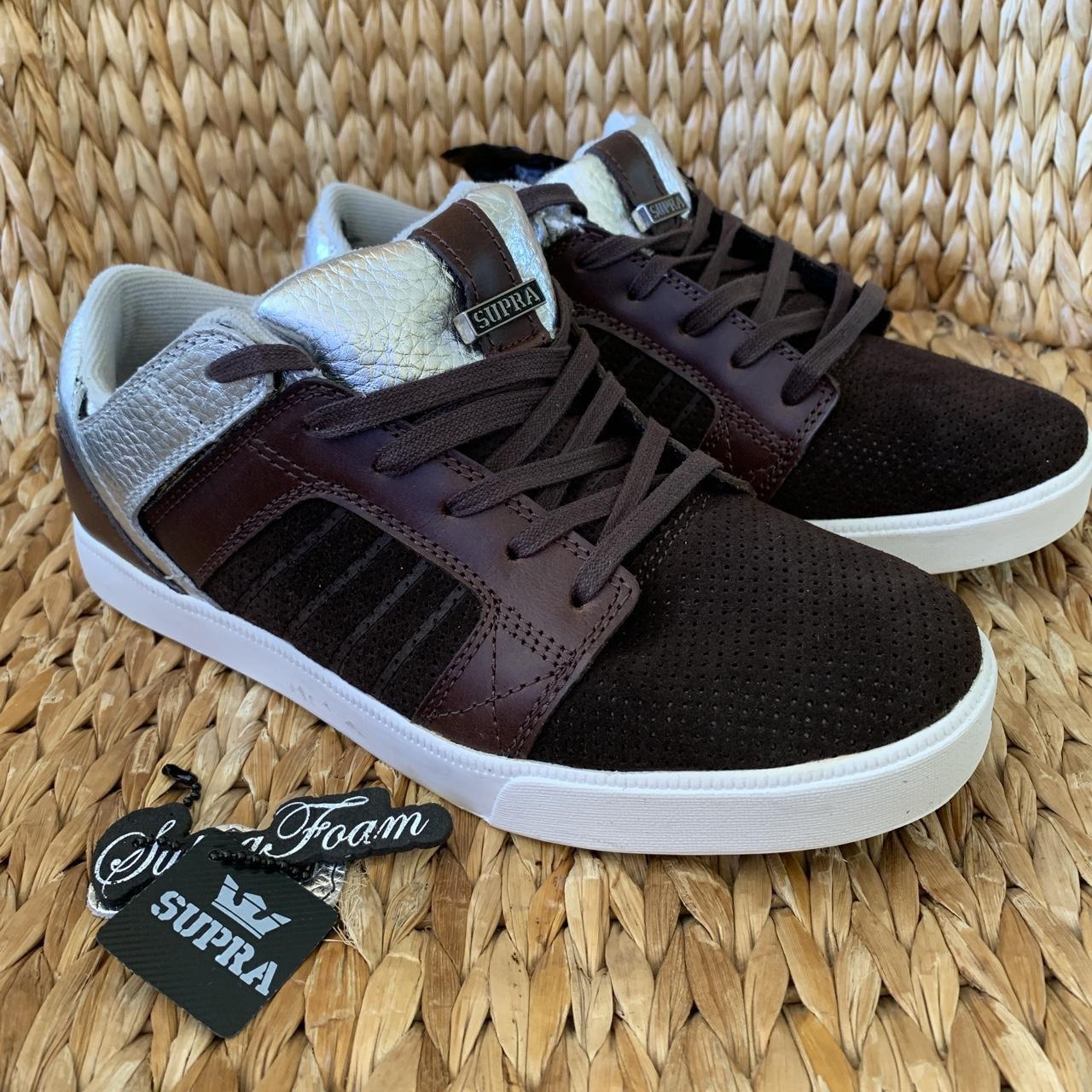 Supra Men's Brown and Silver Trainers | Depop