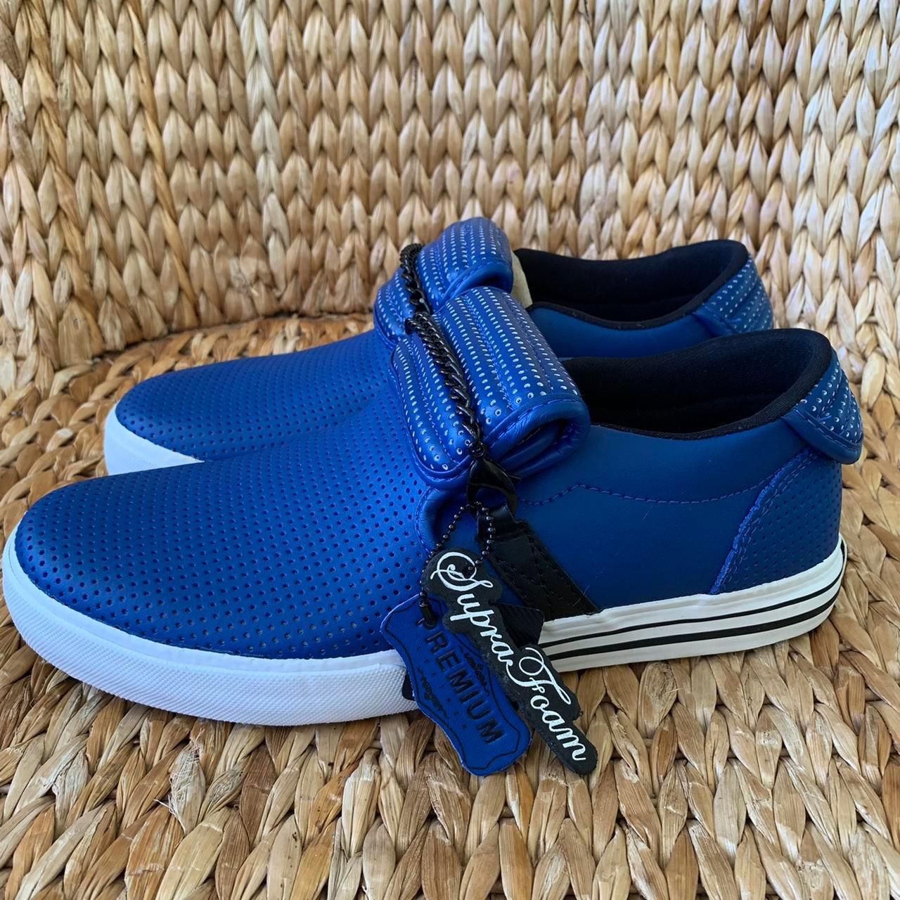Supra Blue Slip on Sneakers US men’s 8 -US women’s... - Depop