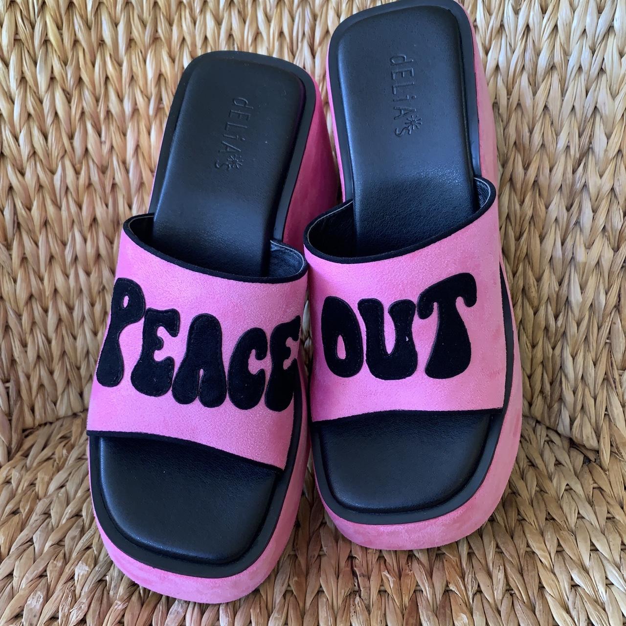Dolls Kill Women's Pink and Black Mules | Depop