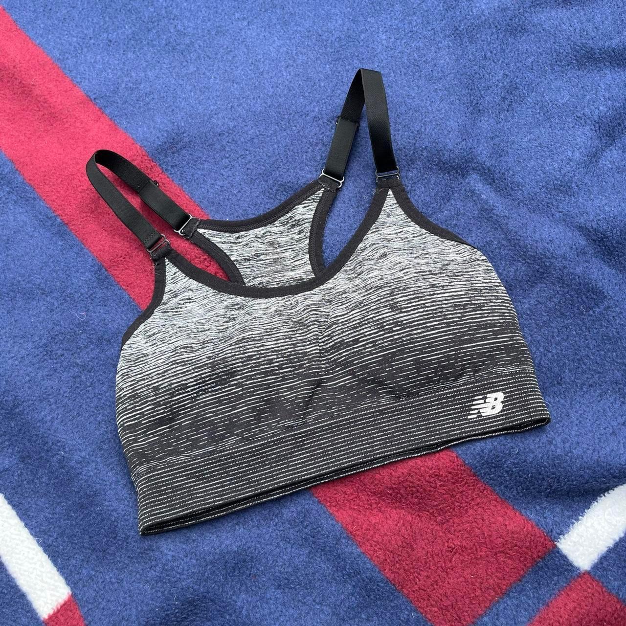 New balance Grey and black sports bra Fits like a... - Depop