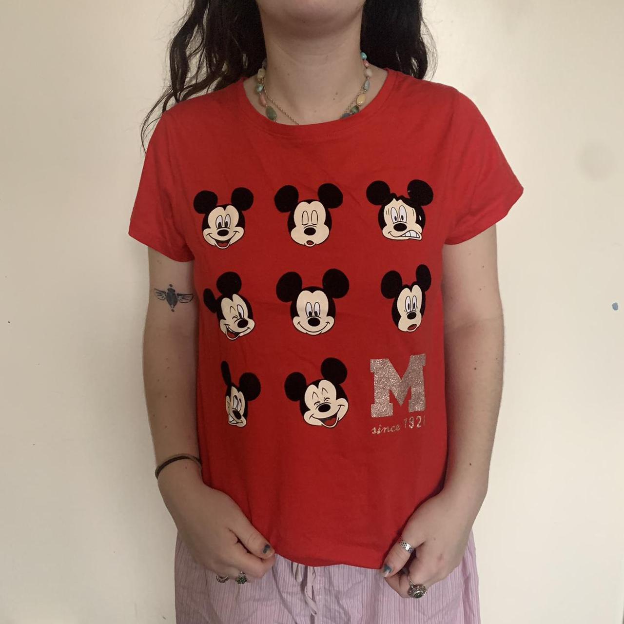 Red Mickey Mouse Disney top - in good... - Depop