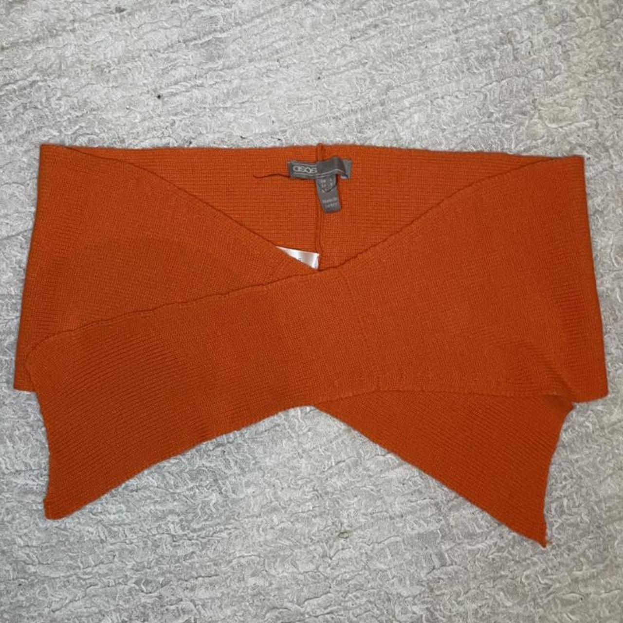 ASOS - UK S Orange knitted wrap tube top Never... - Depop