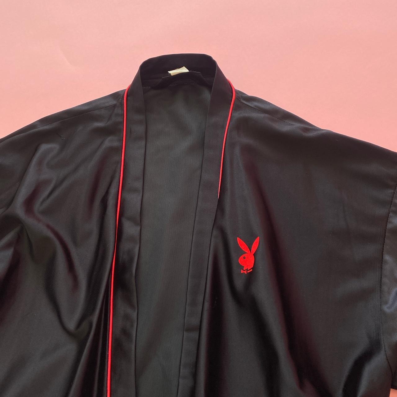 Playboy Men's Black and Red Robe | Depop