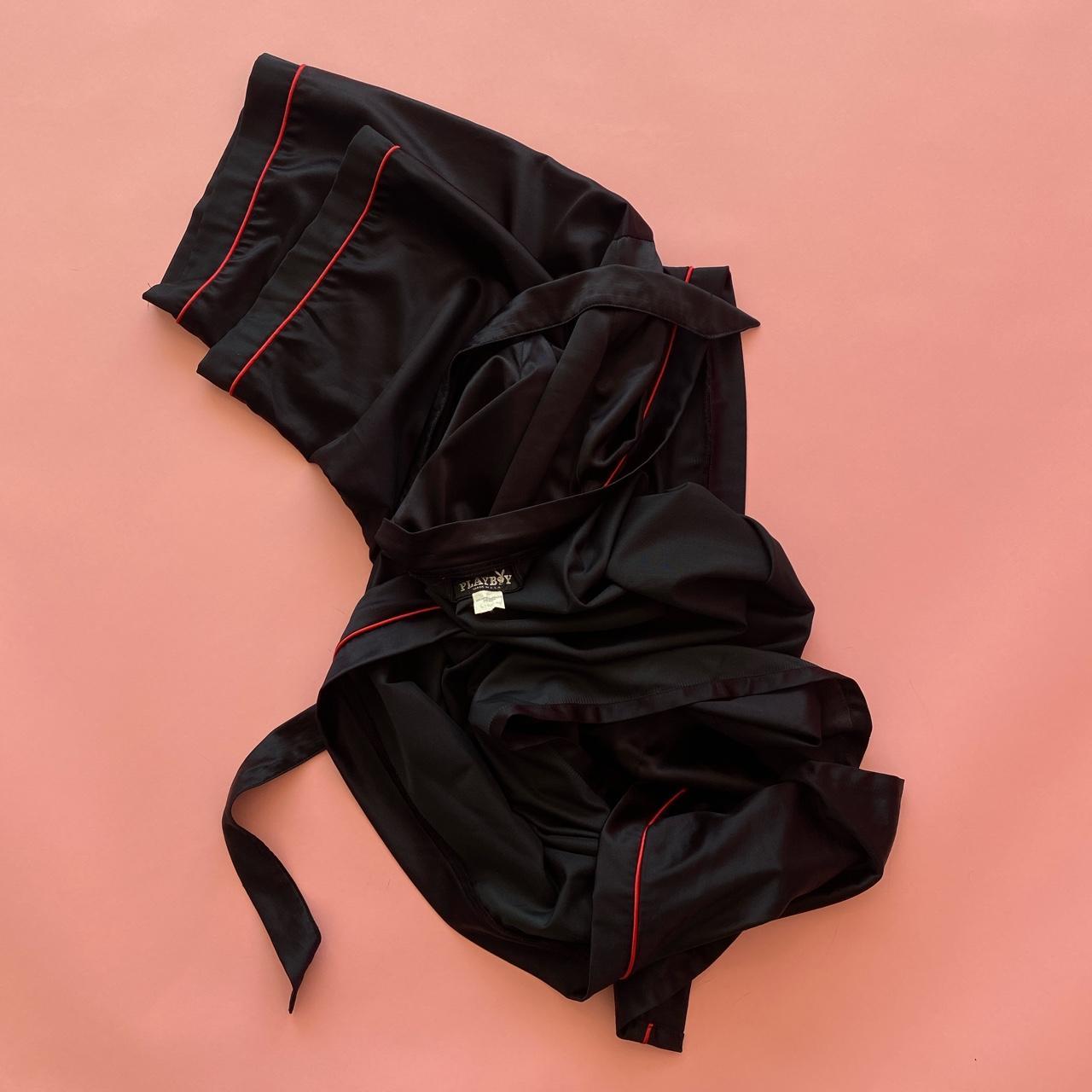 Playboy Men's Black and Red Robe | Depop