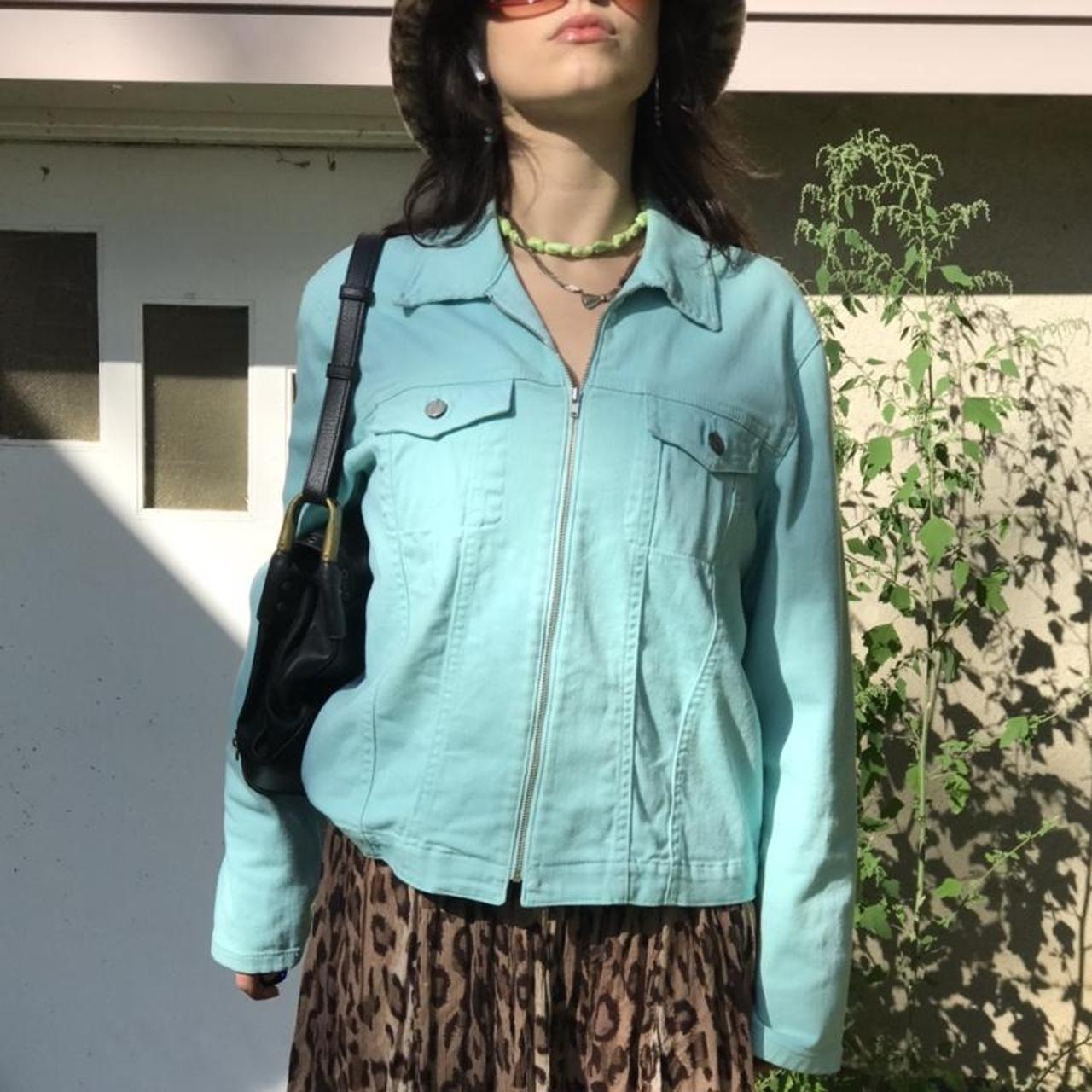 90s Robins egg blue denim jacket Super cute, in... | Depop