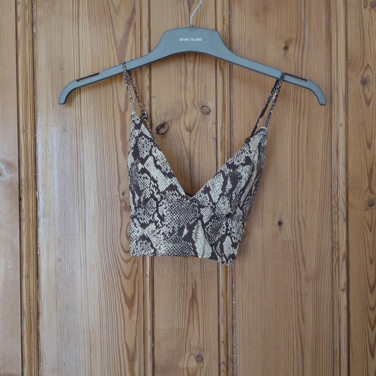 Super sexy snakeskin print bikini top. Crossover... - Depop