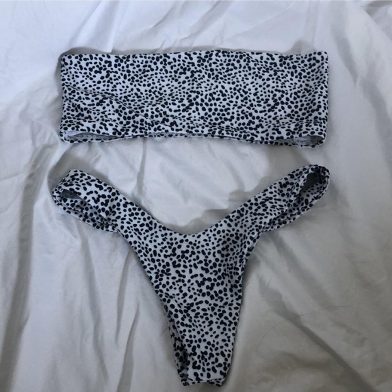 Animal print bikini. Super super cheeky thong... - Depop