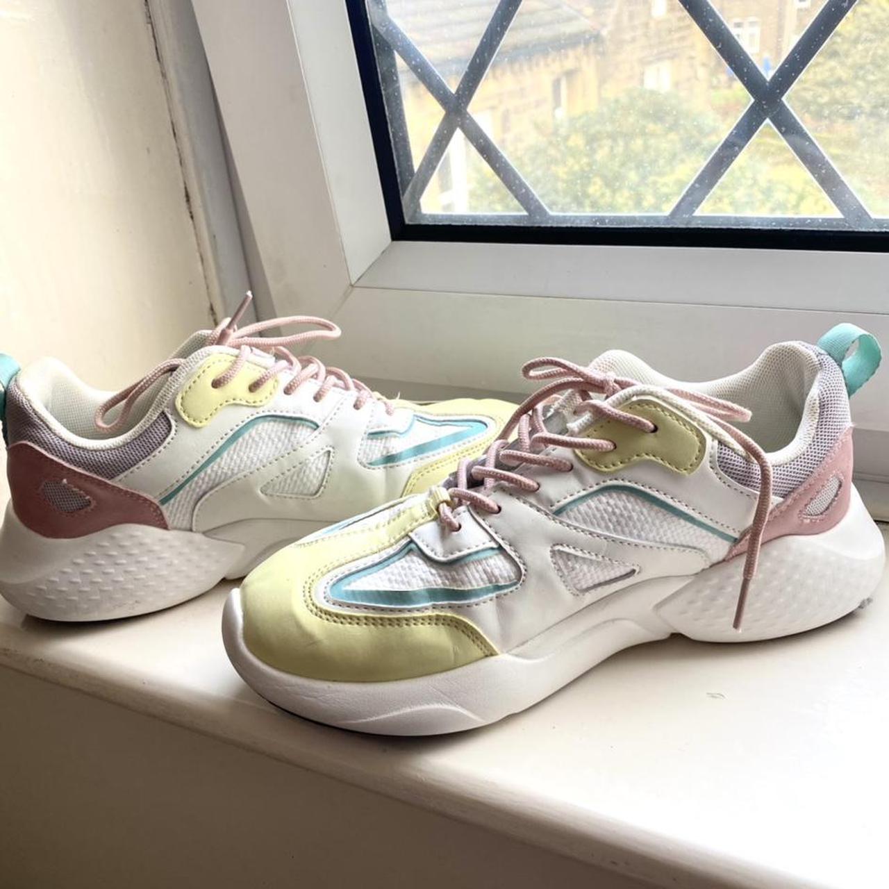 ASOS pastel white trainers never worn !! brand new... - Depop