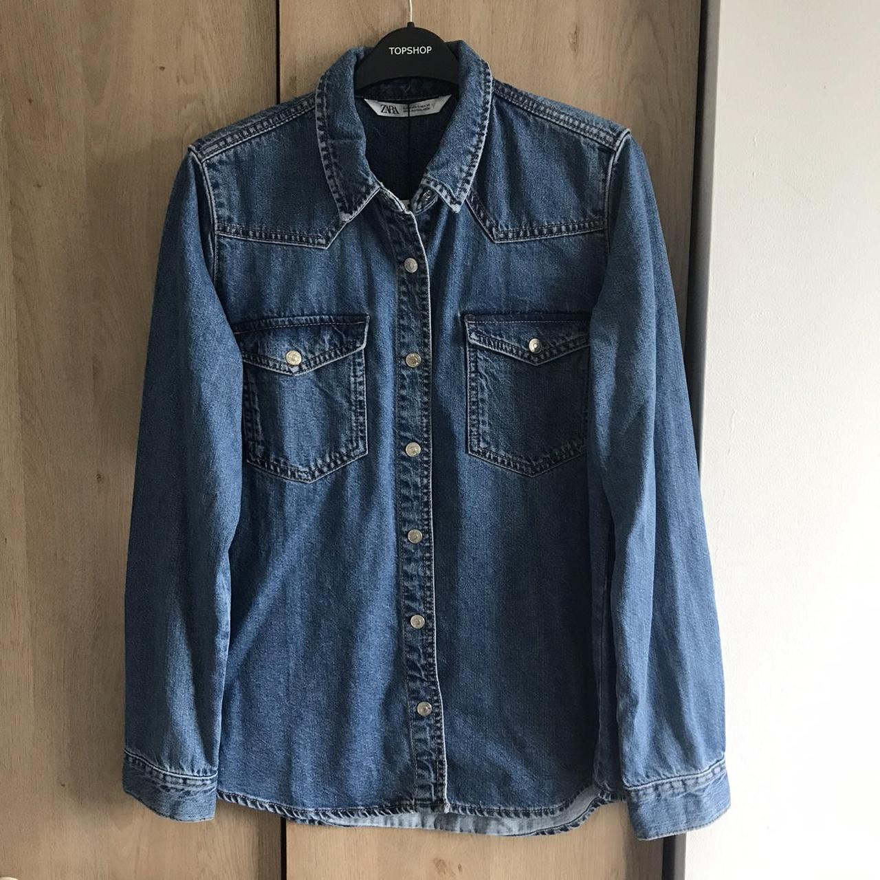 Zara denim shacket / shirt - size Small - BNWT... - Depop