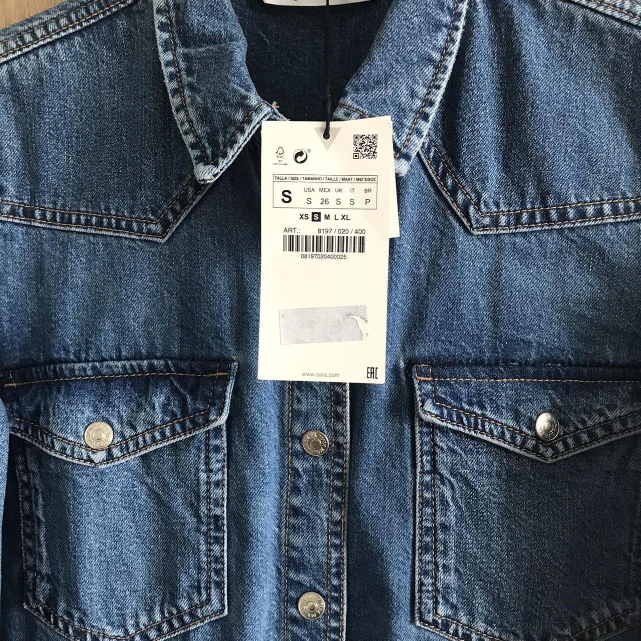 Zara denim shacket / shirt - size Small - BNWT... - Depop