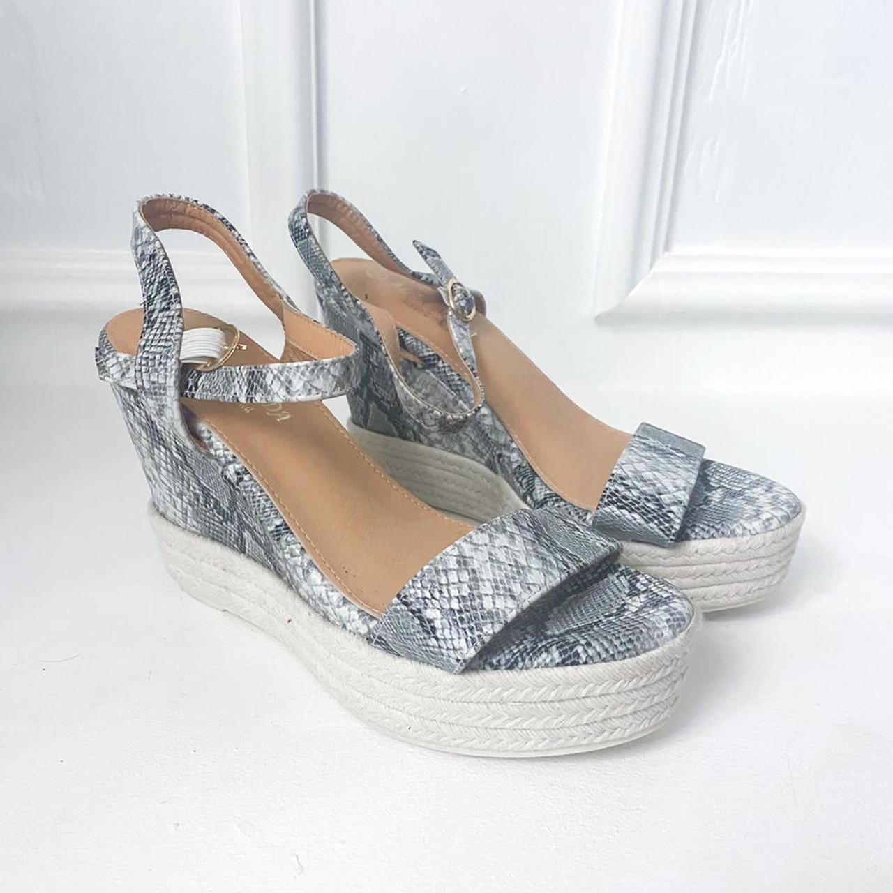 Snake print wedges U.K. size 5 Never worn - slight... - Depop