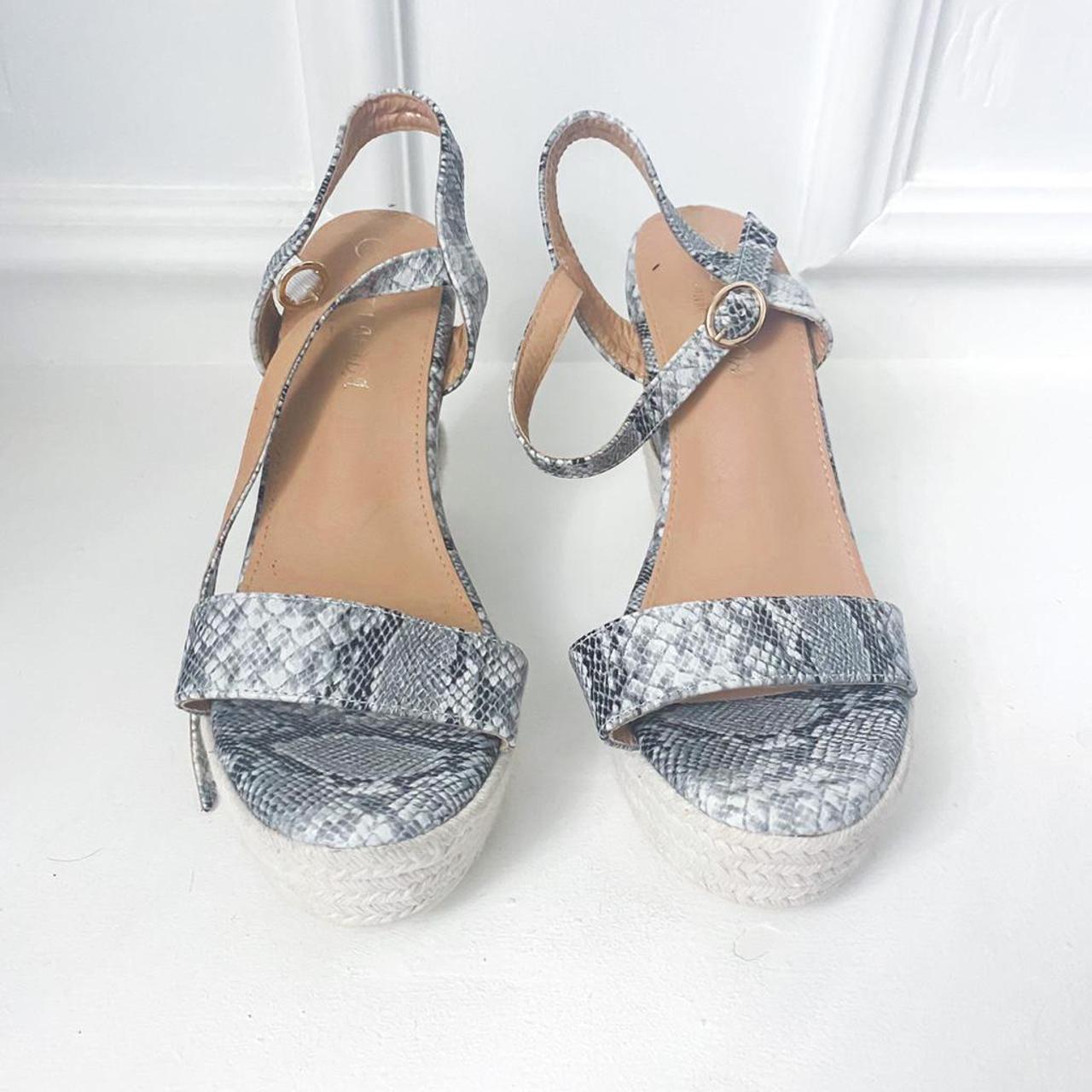 Snake print wedges U.K. size 5 Never worn - slight... - Depop