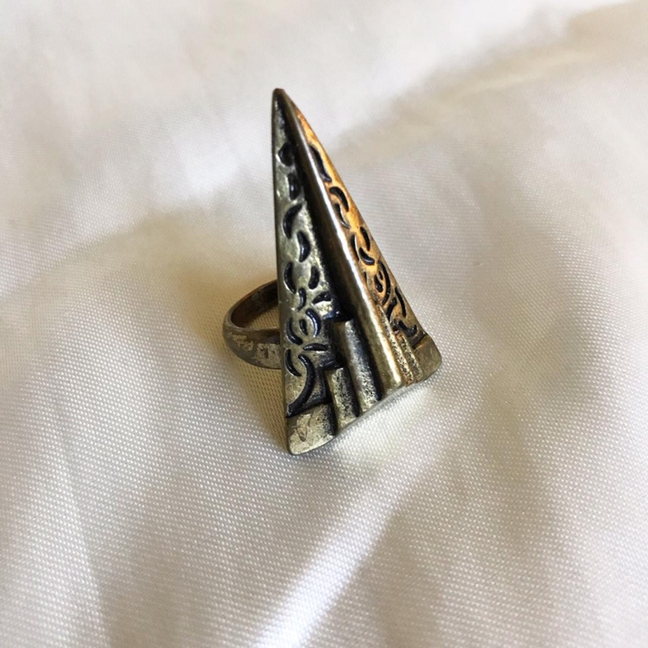 triangle armor statement ring - steampunk vibes -... - Depop