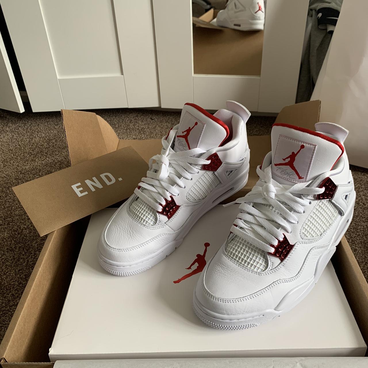 Jordan 4 Metallic Red UK 9 Posted Double Boxed Open... | Depop