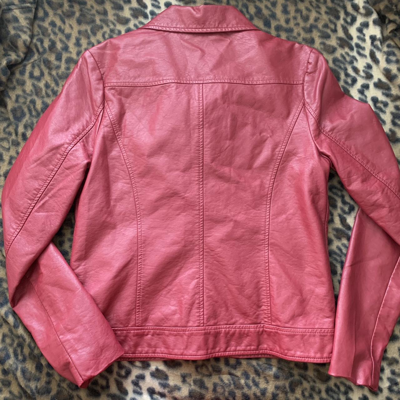 Red pleather jacket from forever 21! Size Small.... - Depop