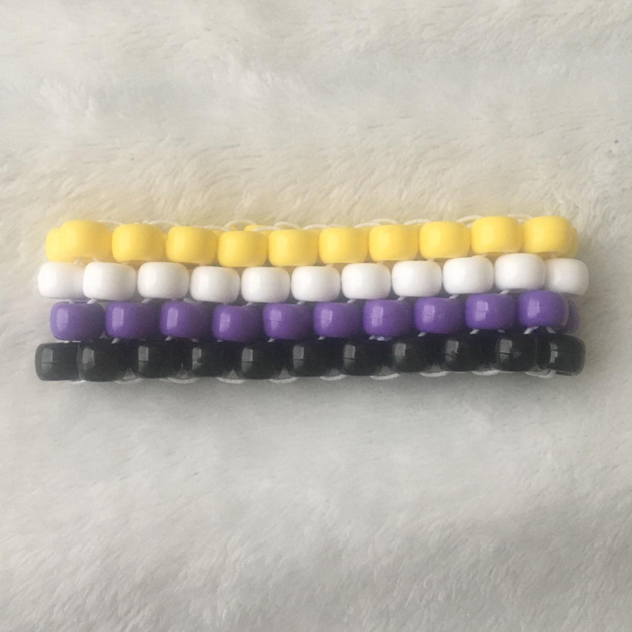 non-binary pride flag peyote stitch kandi cuff!... - Depop