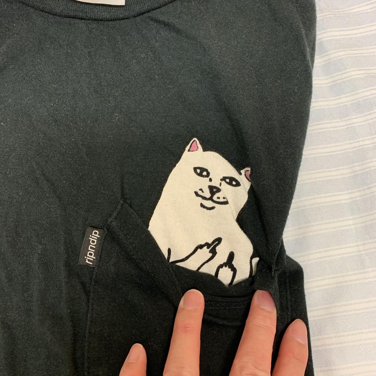 Ripndip Black cat middle finger shirt - Depop