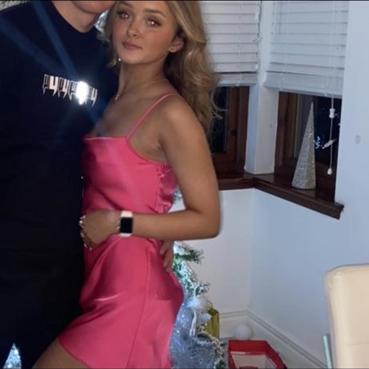 Primark pink satin mini dress Worn once, good... - Depop