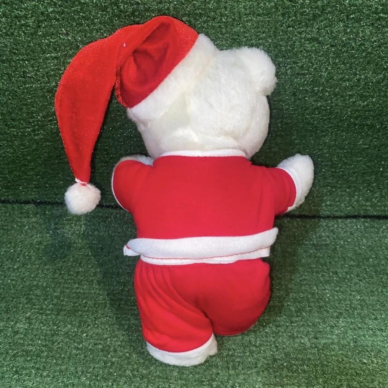 ICEE Polar Bear Plush With Santa Claus Hat Vintage... - Depop