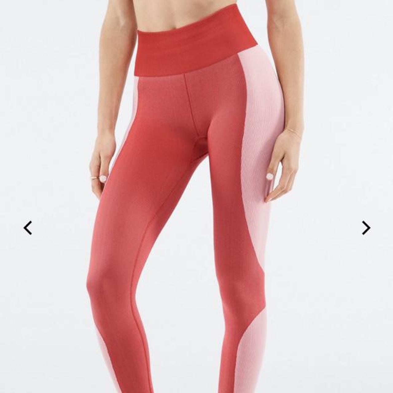 Fabletics Women's Red and Pink Leggings | Depop