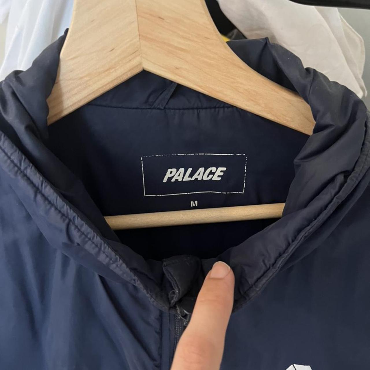 Palace quarter zip windbreaker, navy size medium.... - Depop