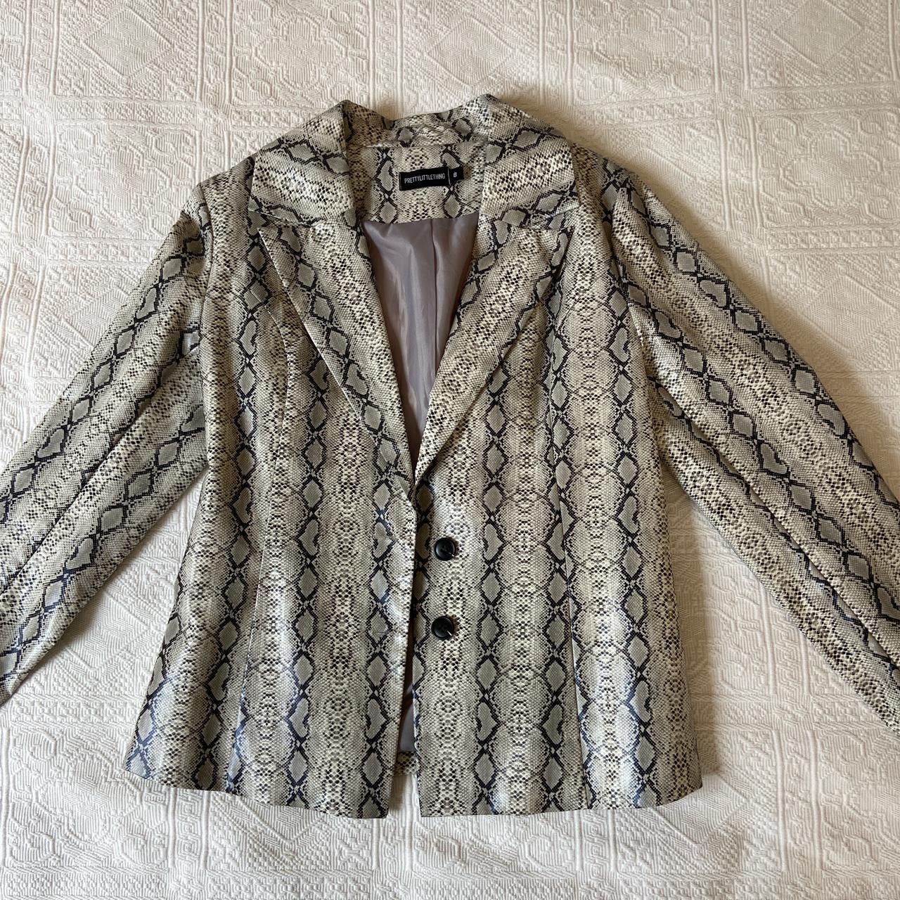 Faux snakeskin jacket Size 8 - Depop