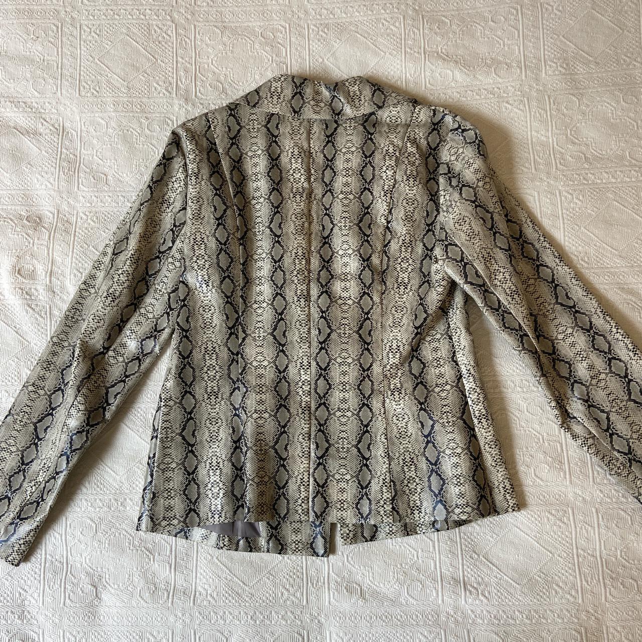 Faux snakeskin jacket Size 8 - Depop