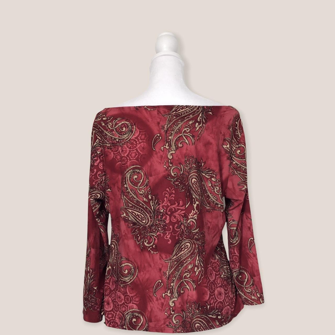 Vintage 90s boho blouse Super pretty red top with... - Depop