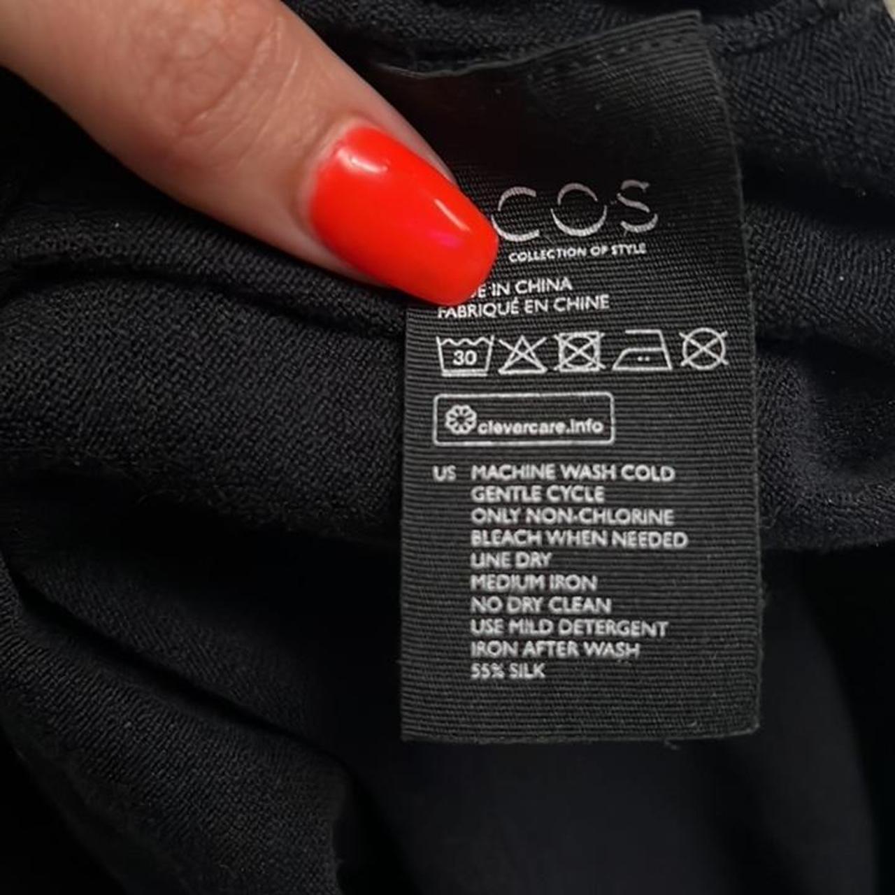 COS Silk Navy Collar Knit Top Shirt Blouse From... - Depop