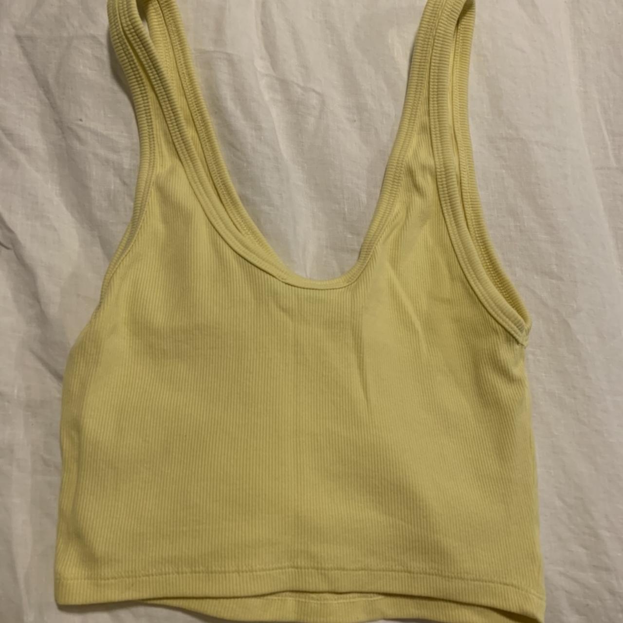Zara Yellow Top cute v neck / scooped front ! a... - Depop