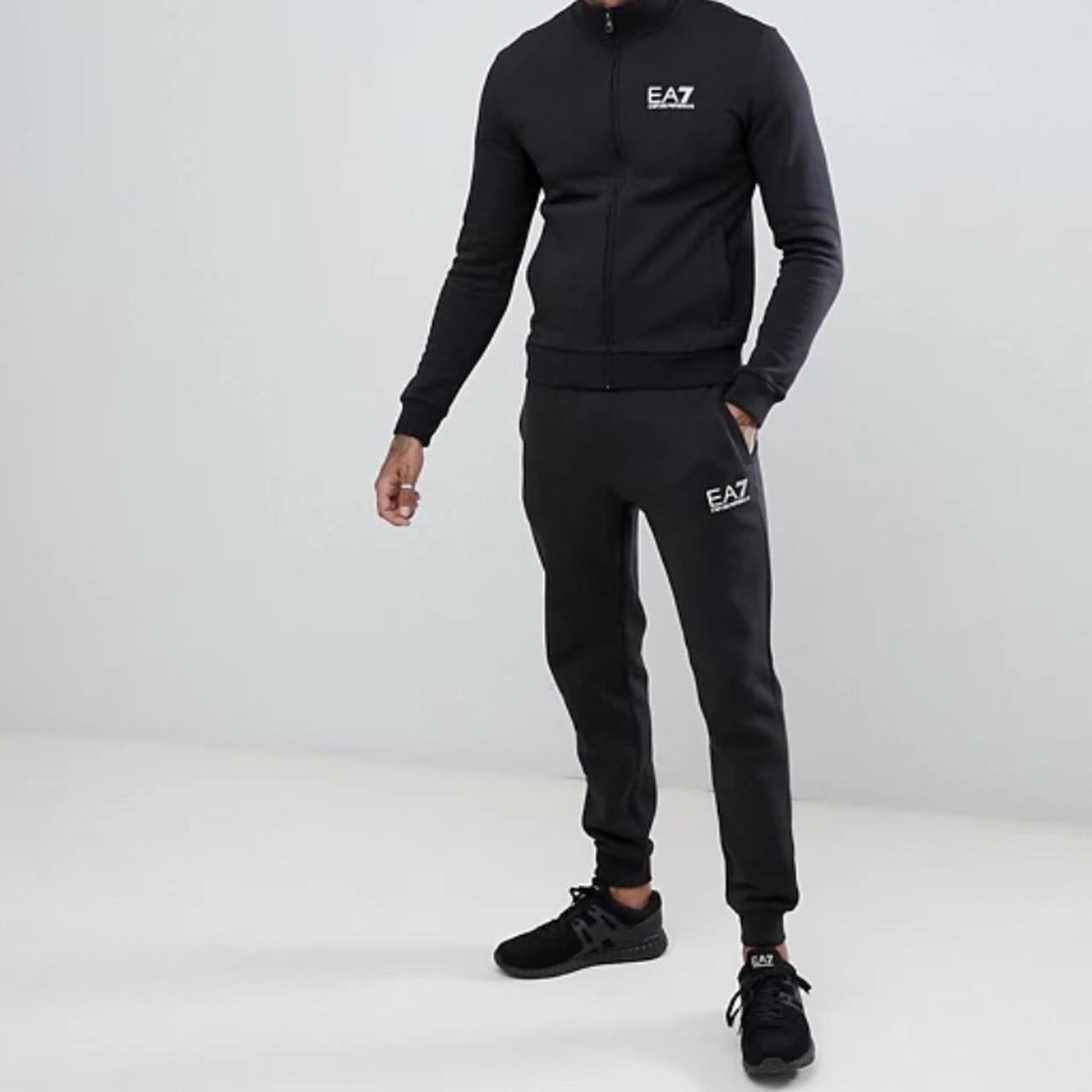 Armani plain black tracksuit Size large New... - Depop