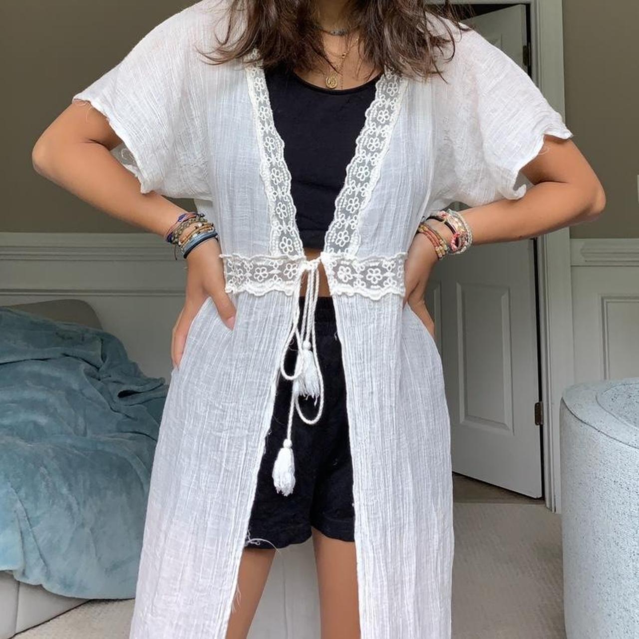 Womens White Cover Ups Depop