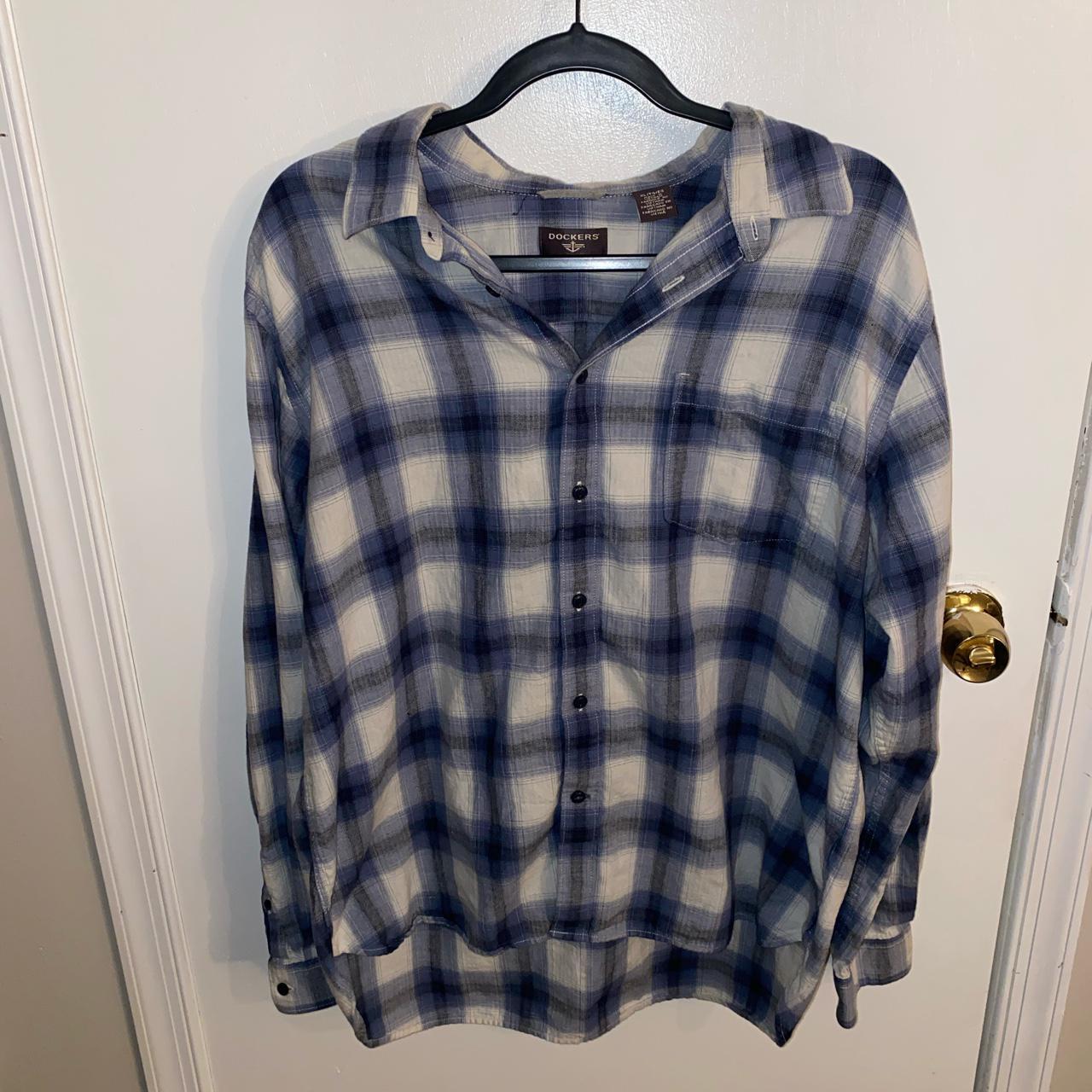 Dockers Blue Plaid Flannel #vintage #Dockers... - Depop