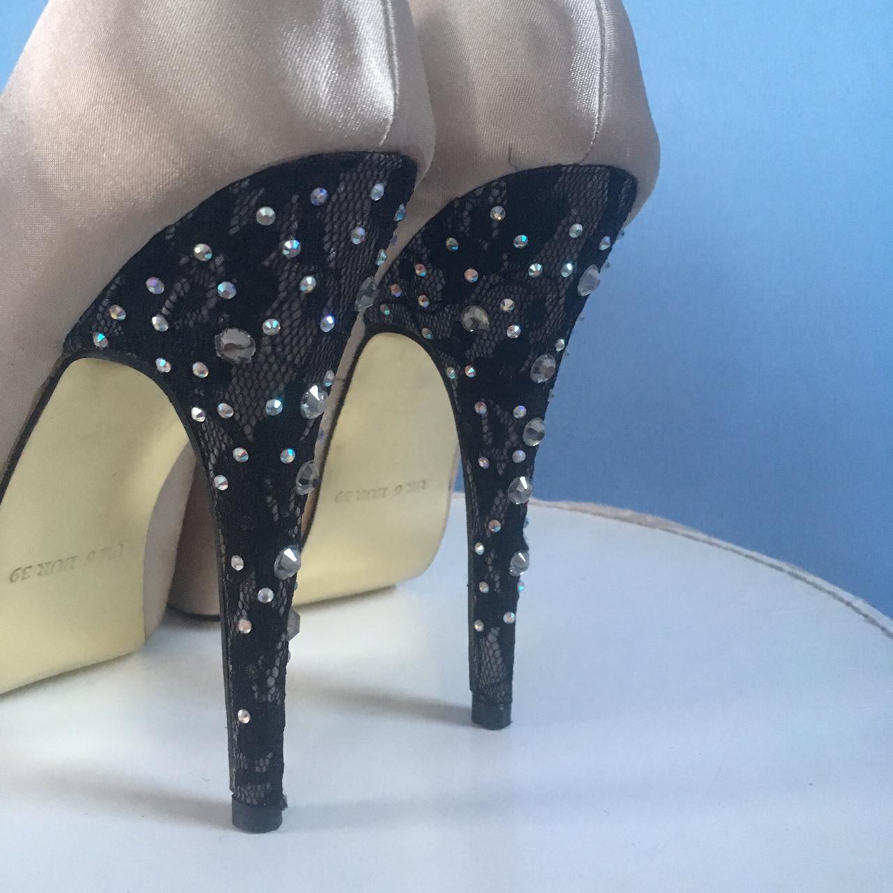 With lace toes and diamanté heels, these are telling... - Depop