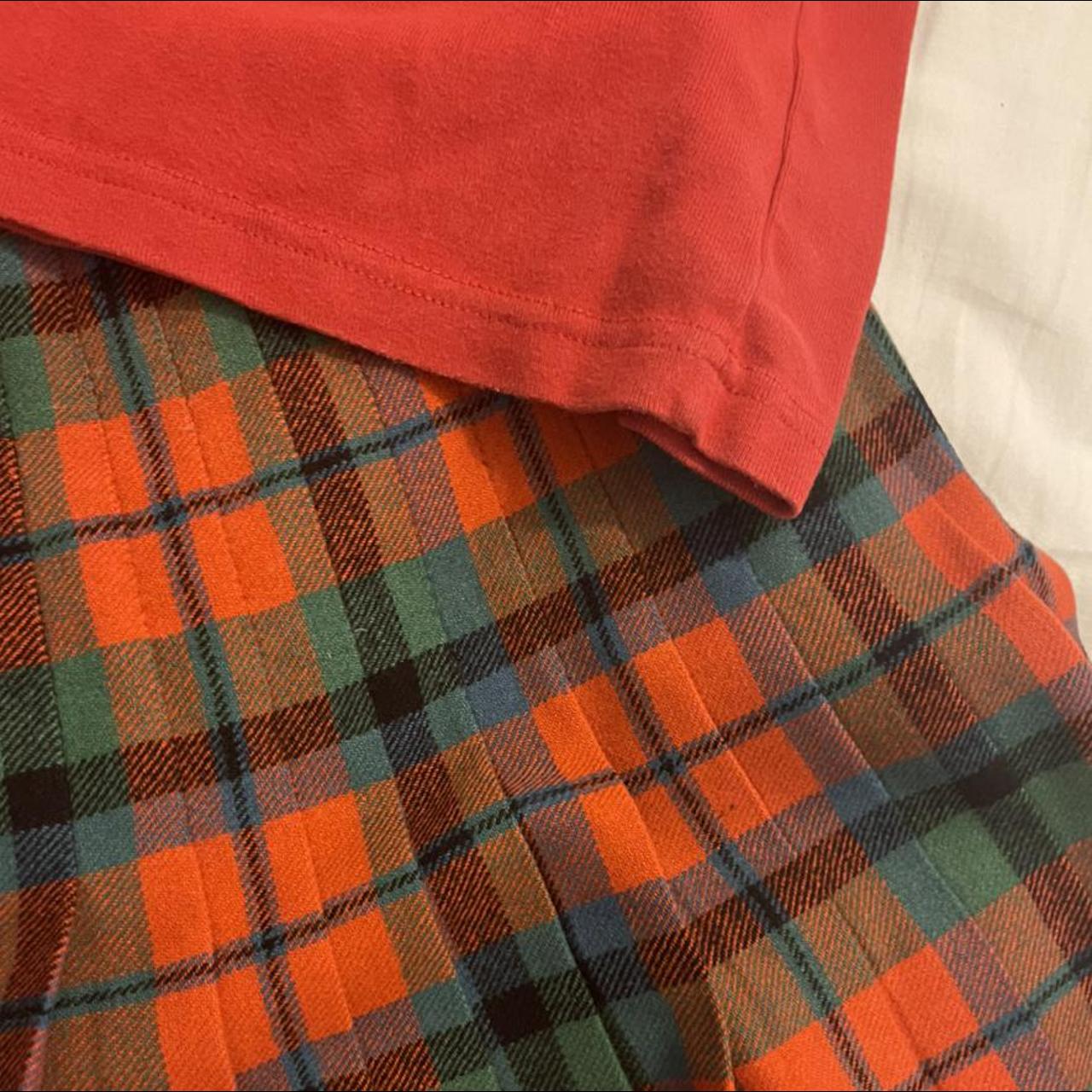 Authentic vintage Scottish kilt in unique red, green... - Depop