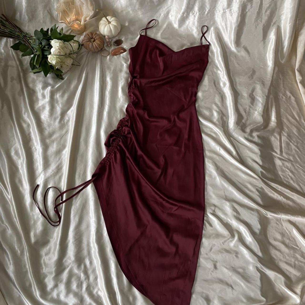 Wine Satin Slip Dress 🍷🤎🕯 Stunning midi slip dress... - Depop