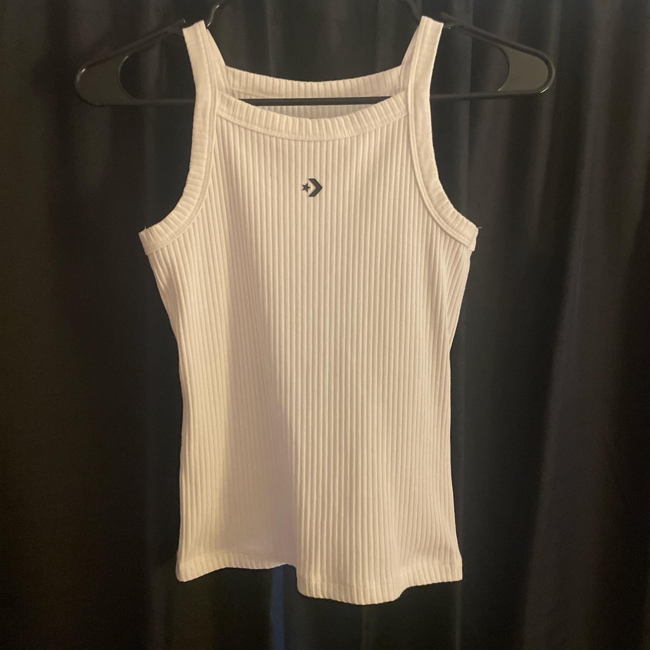 Never worn all white converse tank! Literally brand... - Depop