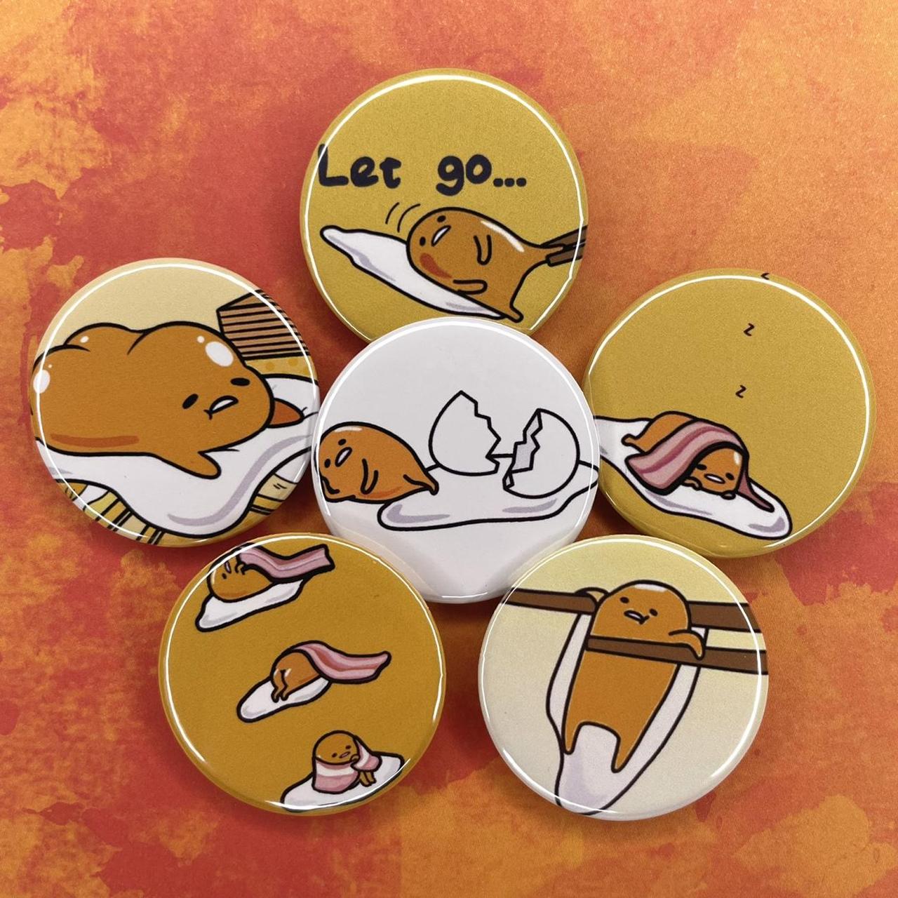 🌙 Sanrio Gudetama Pins LOT🌙 Handmade button pins... - Depop