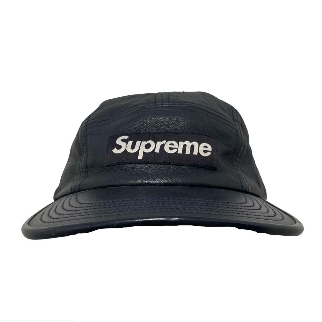 Supreme 5 Five Panel Leather SnapBack || Navy /... - Depop