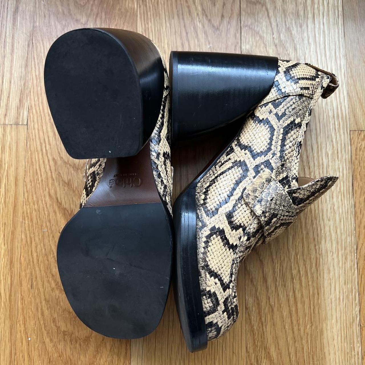 Chloé Adelie Python-embossed platform loafers. Pale... - Depop