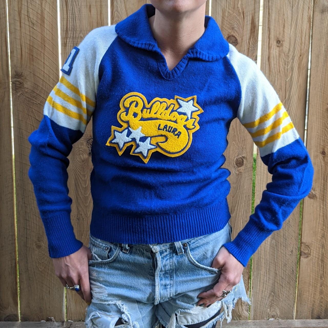 1970's Varsity Sweater. Laura was a cute gal. She... - Depop