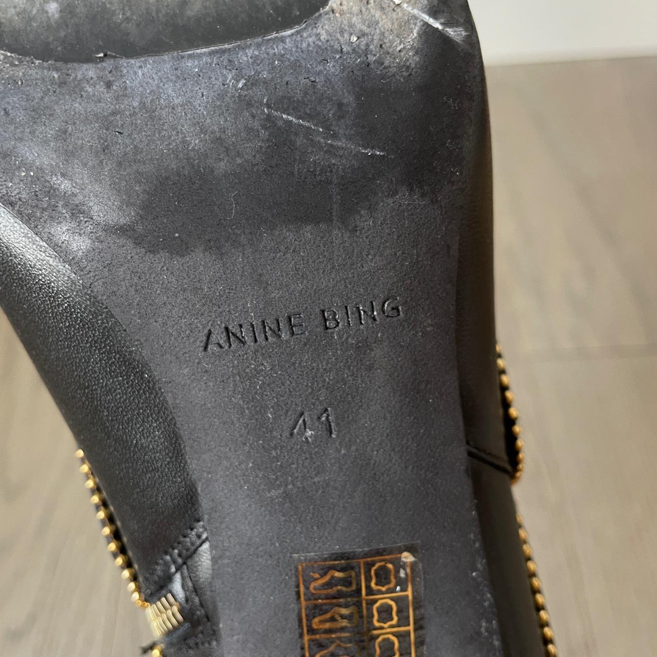 ANINE BING Women's Black and Gold Boots | Depop