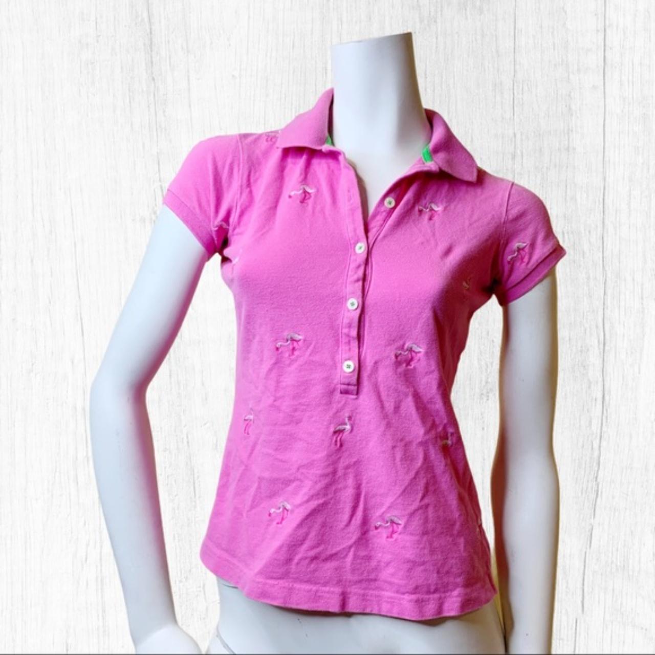 Lilly Pulitzer Pink Flamingo Polo Size Xs Depop