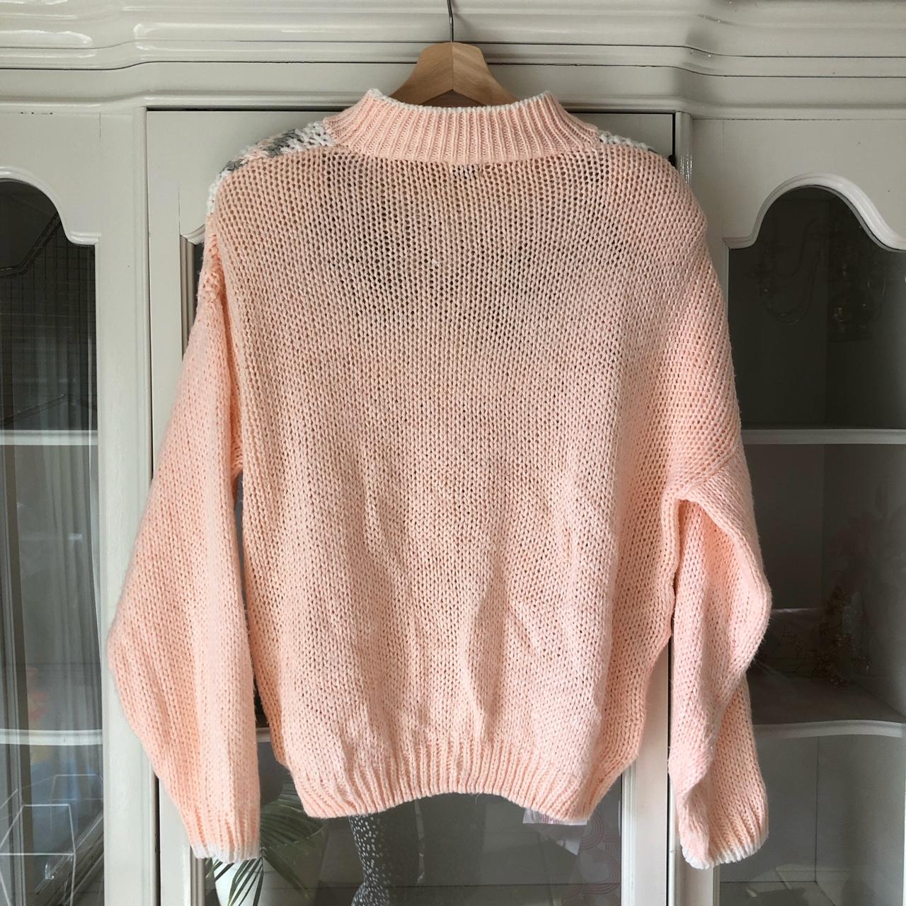 🍑 Peach Chunky Knit🍑 🐩Gorgeous vintage 80s cosy... - Depop