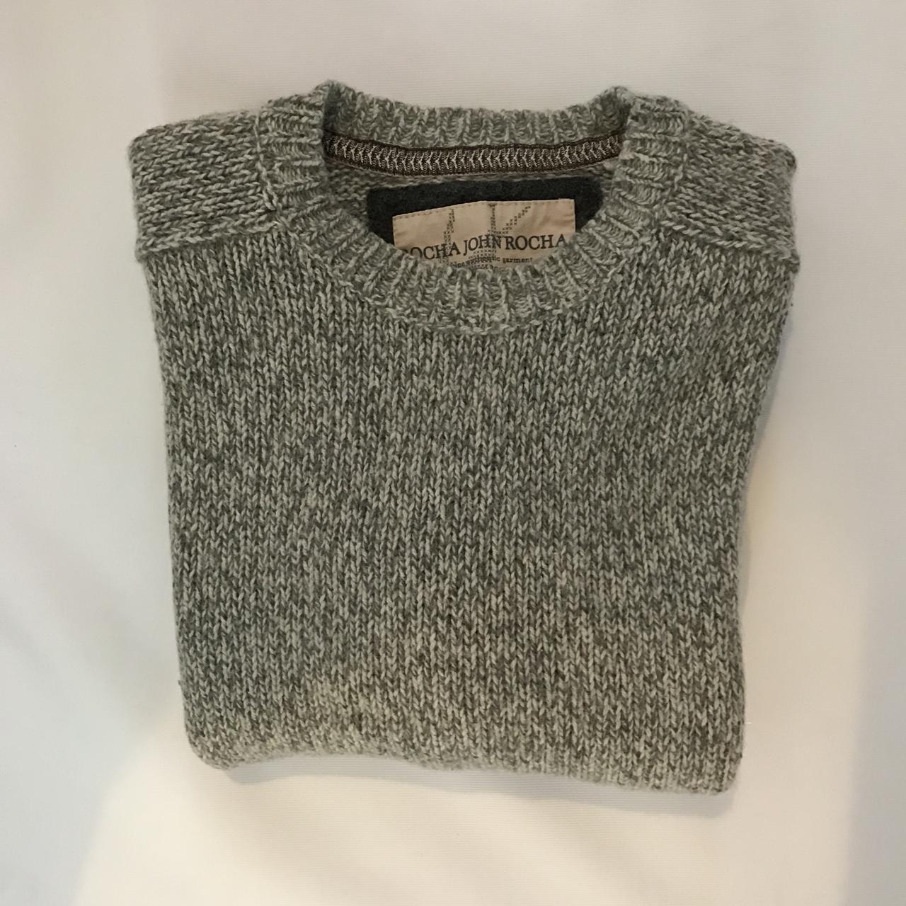 Vintage black and white will jumper by john rocha, wool - Depop