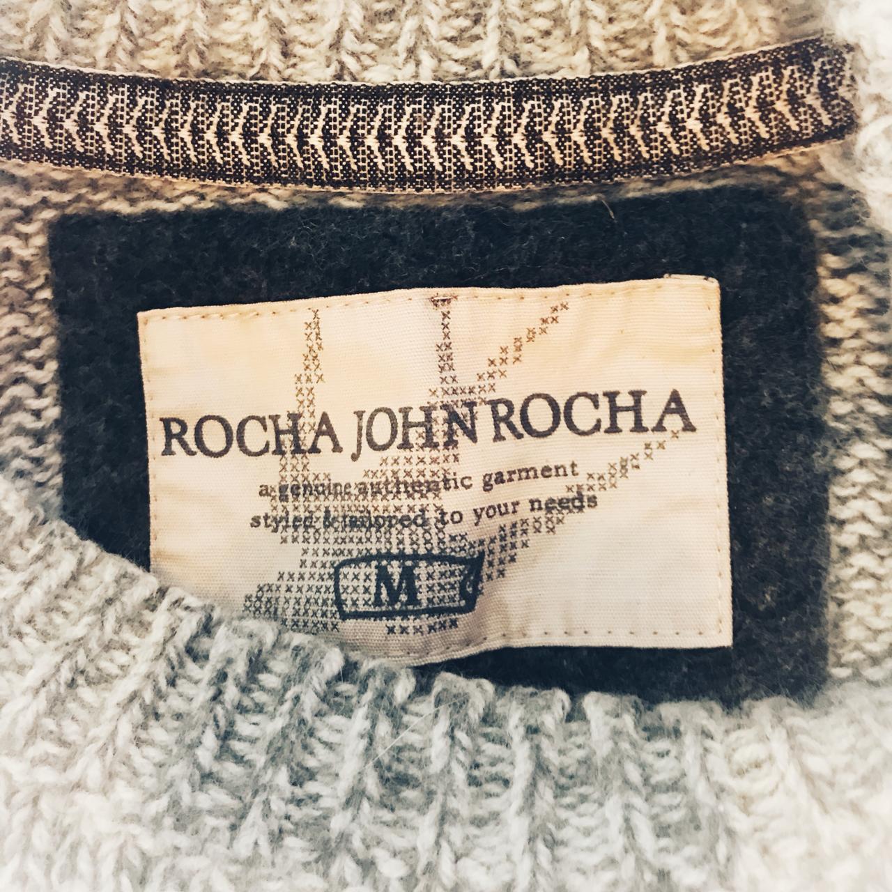 Vintage black and white will jumper by john rocha, wool - Depop