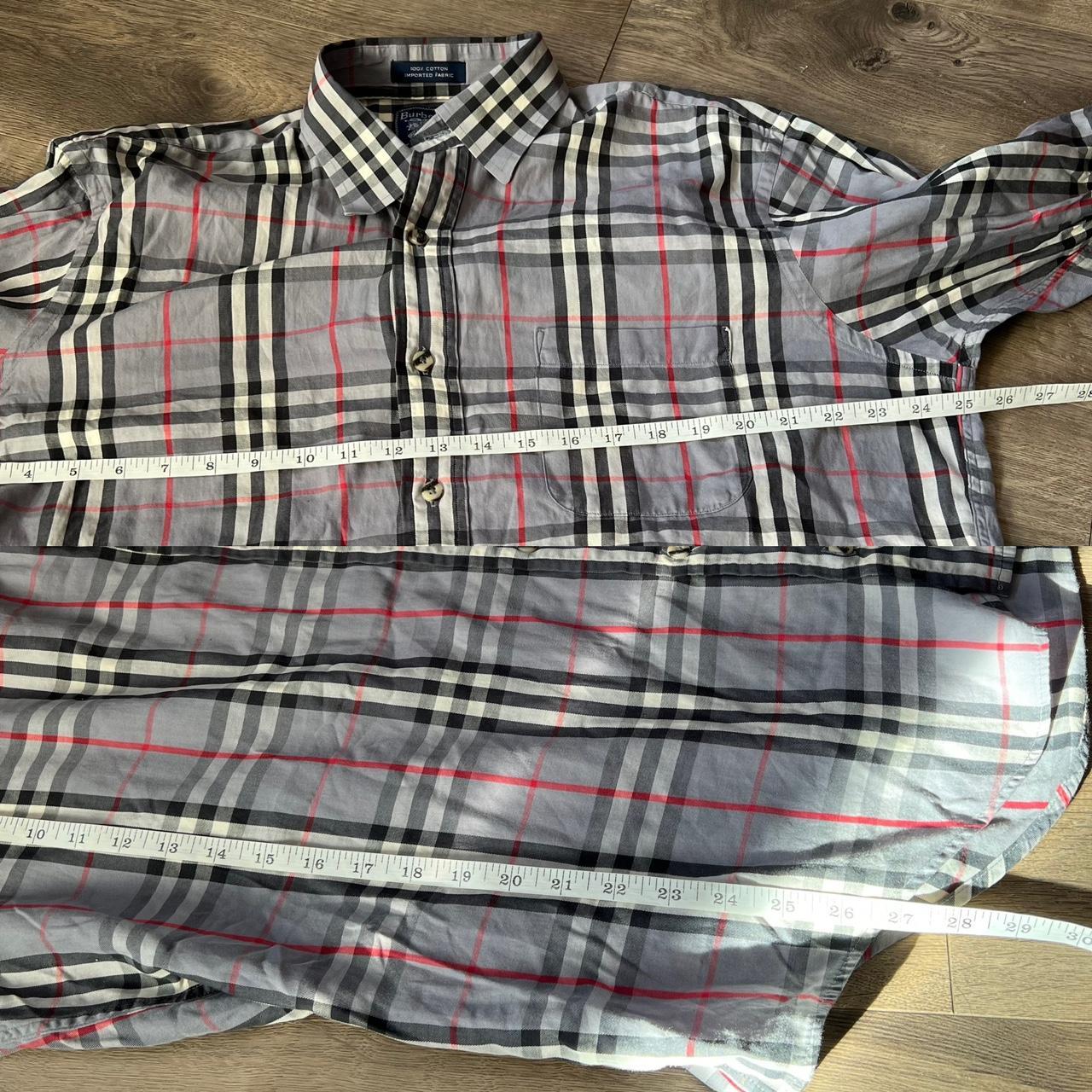 Vintage Burberrys nova check pattern button up... - Depop