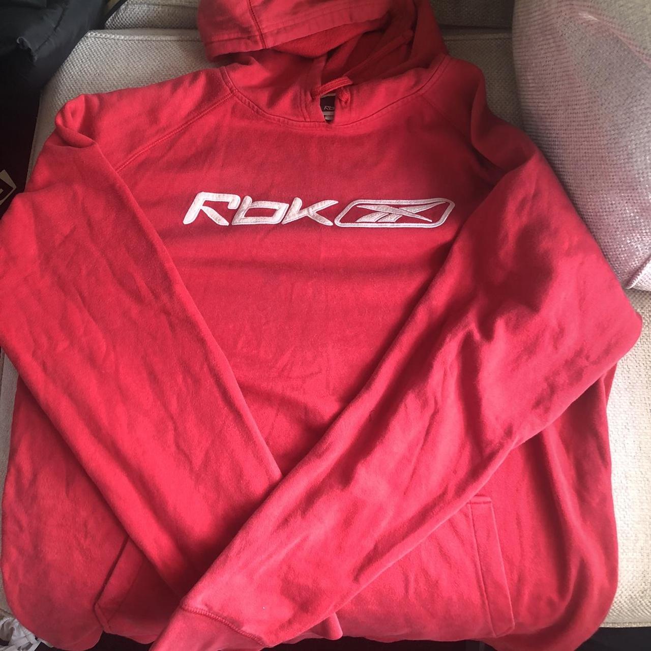 Vintage Reebok red hoodie sweater sweatshirt jumper... - Depop
